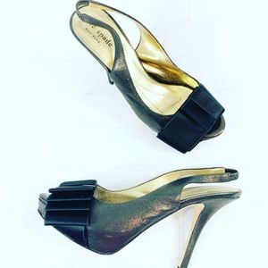 kate spade | Shoes | Kate Spade Satin Glitter Slingback Pumps Size 55 ...